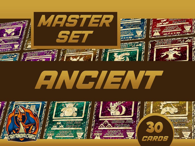 Master Set Ancient Custom Pokemon Card Set X30 Cards Holographic or ...