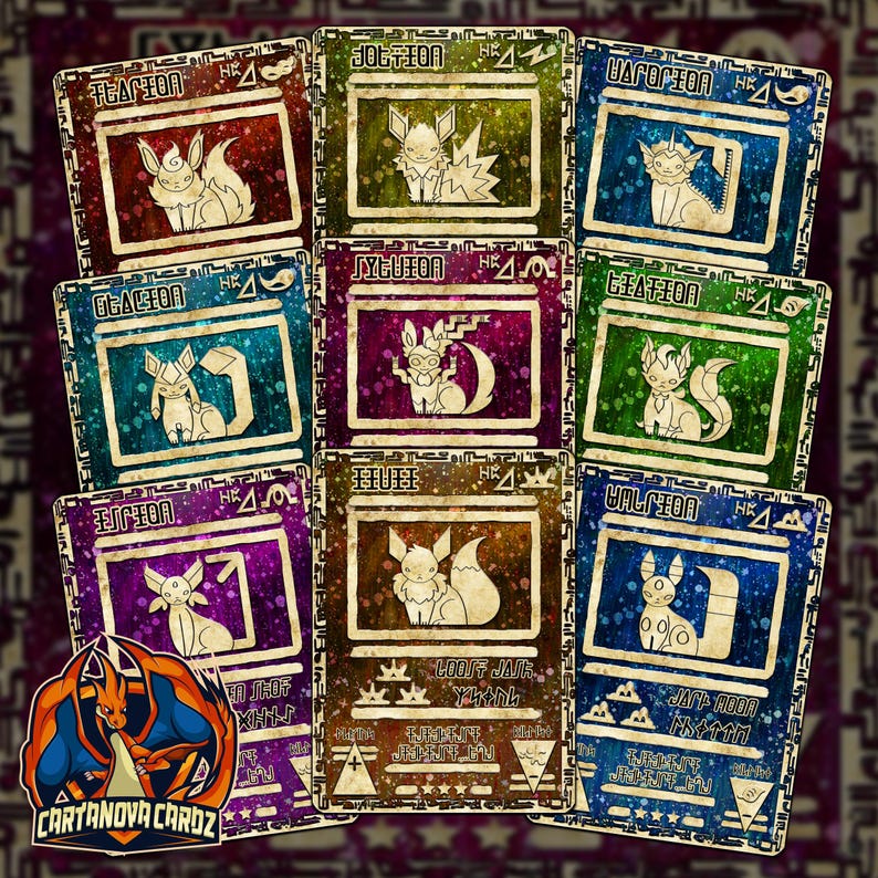 Master Set Ancient Custom Pokemon Card Set X30 Cards Holographic or ...