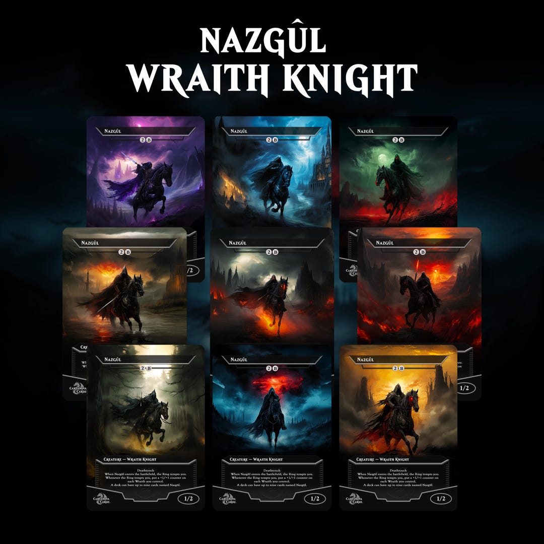 Collection Nazgûl Wraith Knight Set X9 Cards Full Art or Extended Lon ...