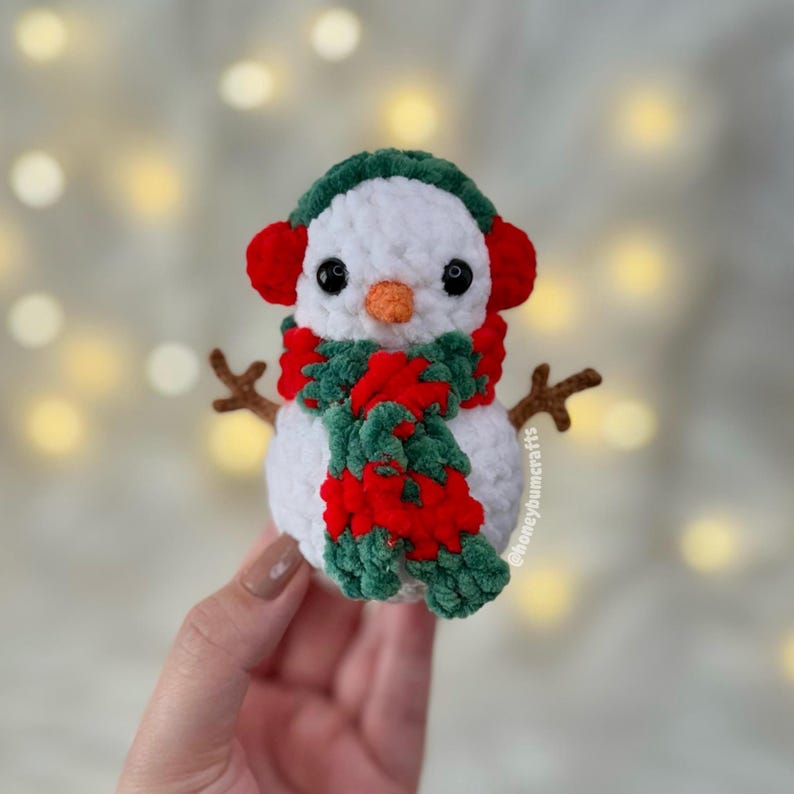 Amigurumi Snowman PDF Pattern, Mini Snowman With 4 Outfits, Christmas ...