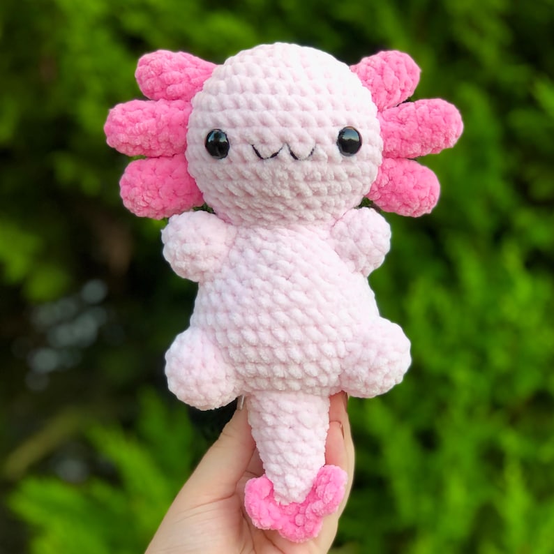 Pink Axolotl Plushie, Axolotl Amigurumi, Axolotl Crochet Toy, Crochet ...