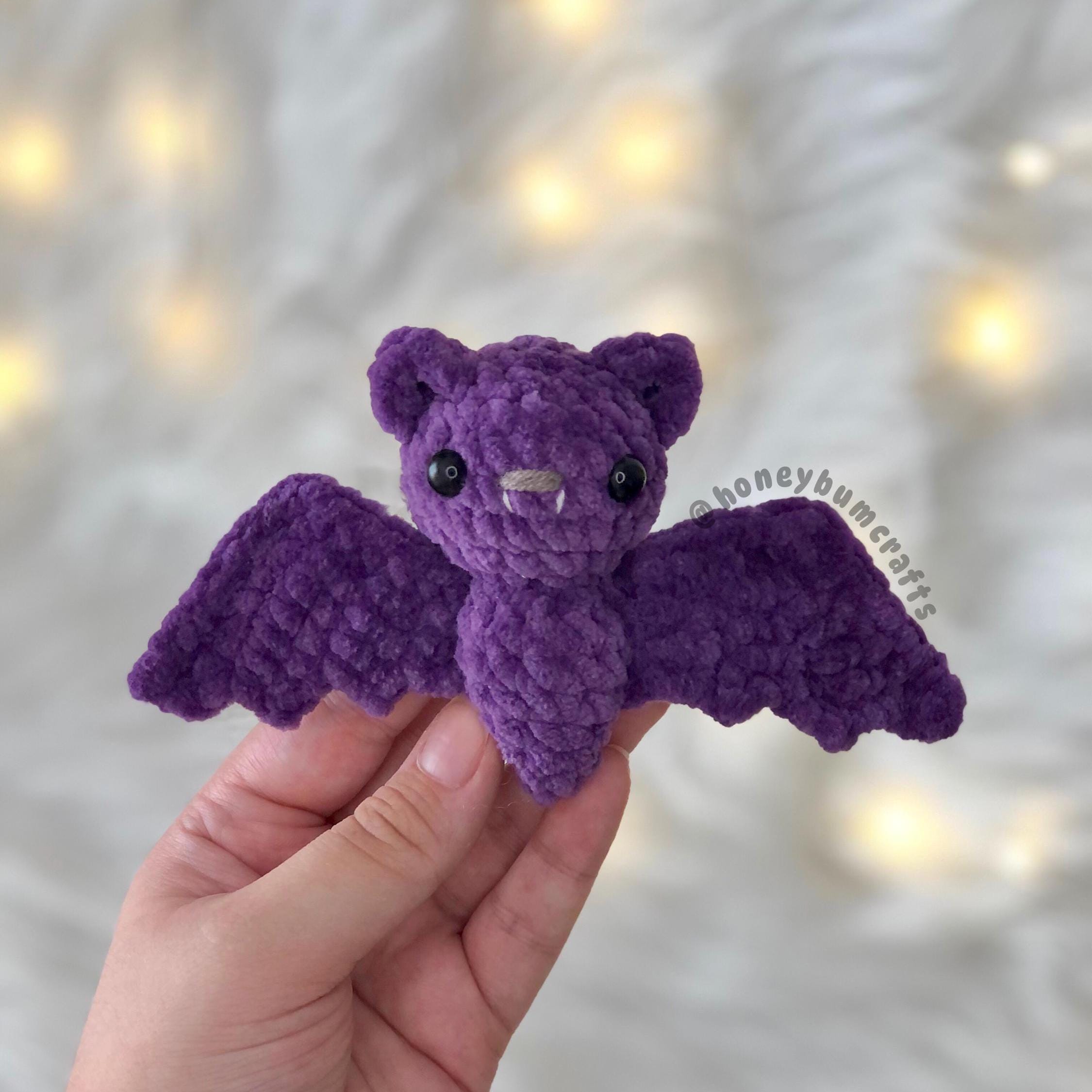 Crochet Bat Plushie Keychain – Handmade Halloween Amigurumi Plush, Cute ...