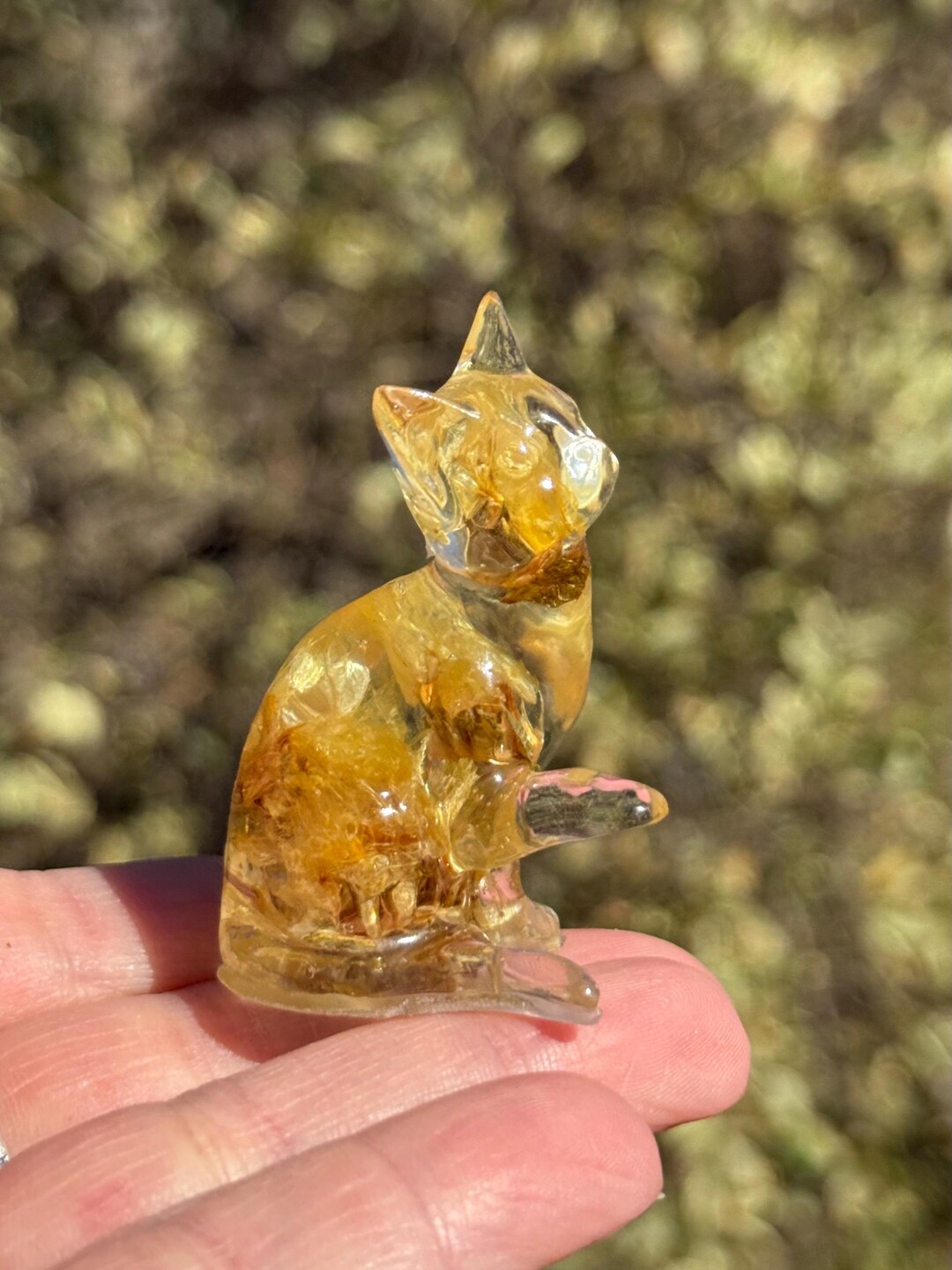 Resin Cat Figurine | Flower Cat | Nature Terrarium | Animal Decor ...