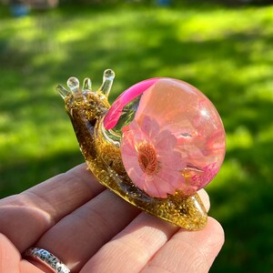 Resin Snail Figurine | Moss in Resin | Floral Decor | Nature Terrarium ...