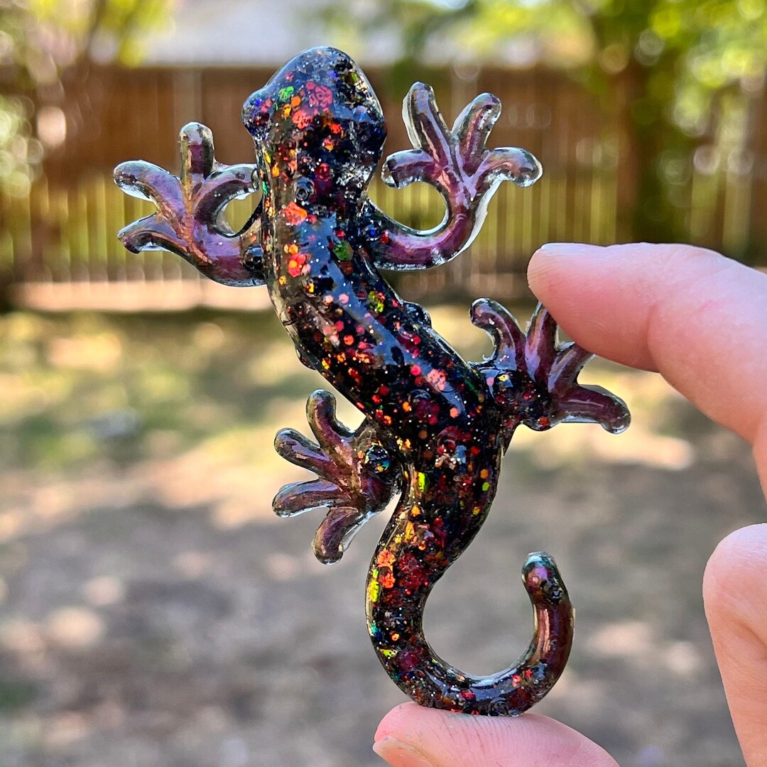 Resin Lizard Figurine | Rainbow Gecko Decor | Animal Decor | Nature ...