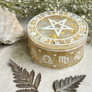 Zodiac Signs Astrology Trinket Box | Witchy Altar Decor | Intention Box ...