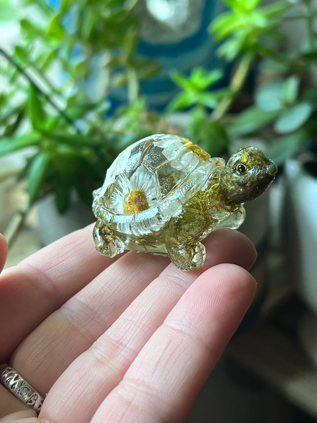 Resin Turtle Figurine Moss Decor Miniature Tortoise - Etsy