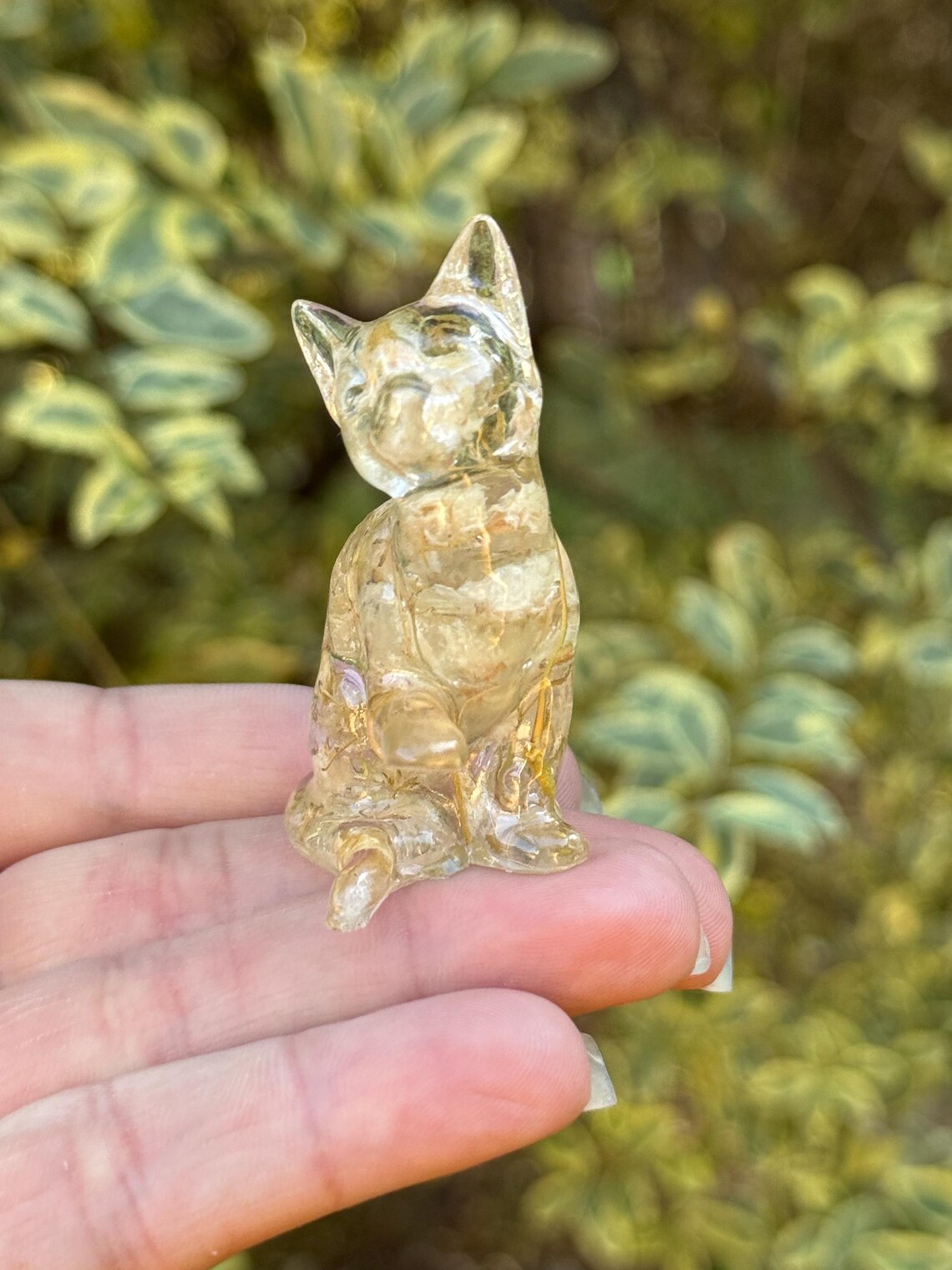 Resin Cat Figurine | Flower Cat | Nature Terrarium | Animal Decor ...