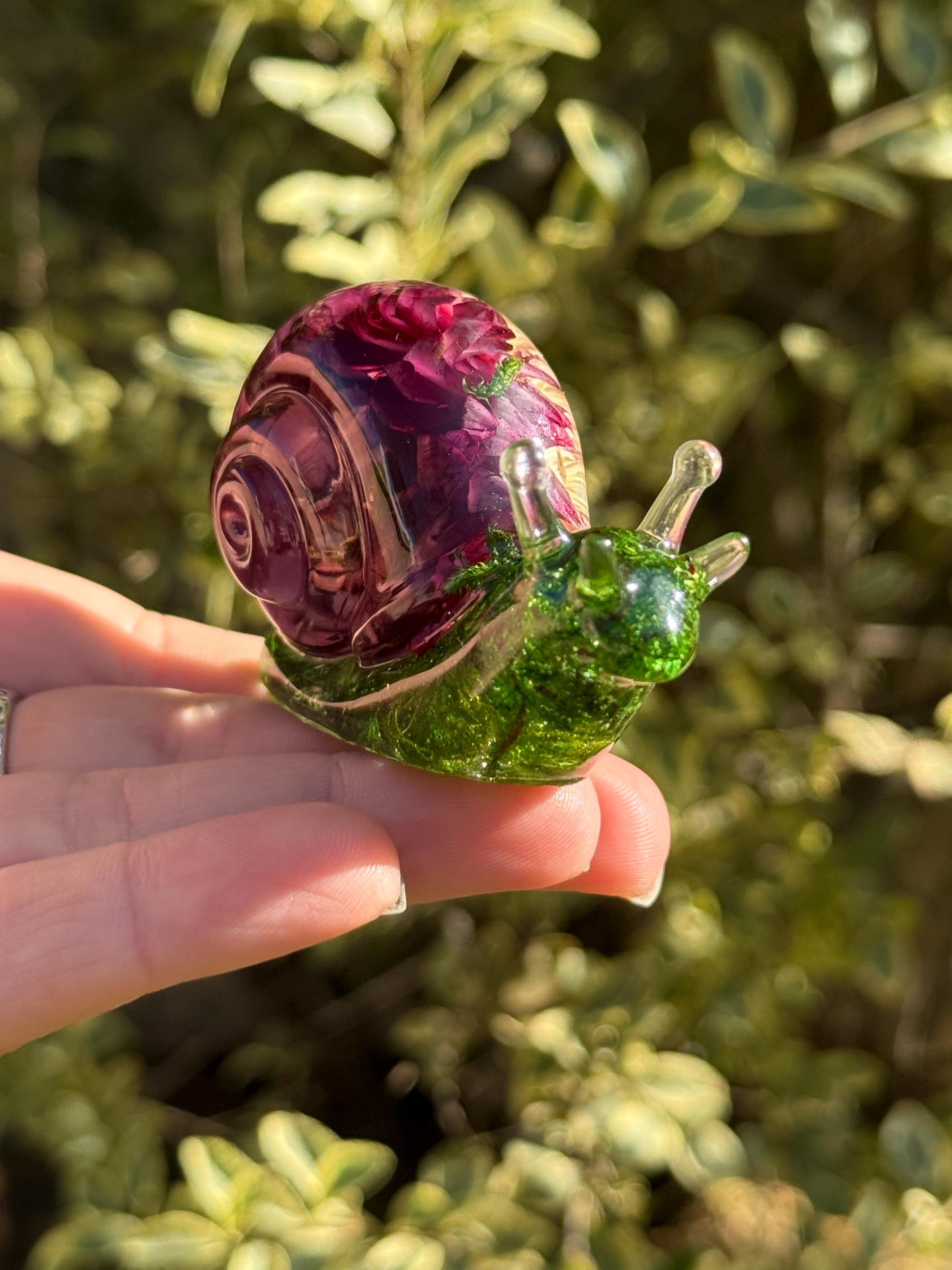 Resin Snail Figurine | Moss | Floral Decor | Nature Terrarium | Snail ...