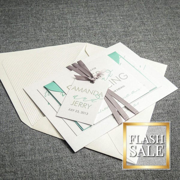 Mint Invitation - Etsy