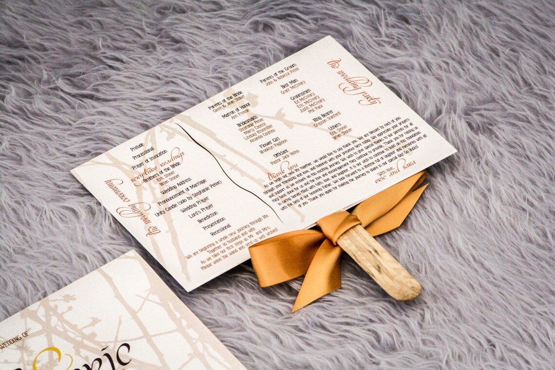 Rustic Wedding Programs Fan Programs Destination Ceremony | Etsy