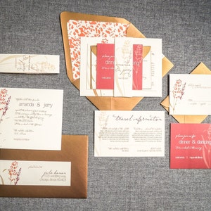 Fall Rustic Wedding Invitations, Red and Gold Wedding, Nature Wedding ...