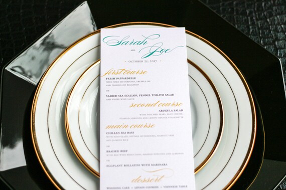 Dinner Reception Menu Mehndi Event Indian Wedding Bohemian - Etsy