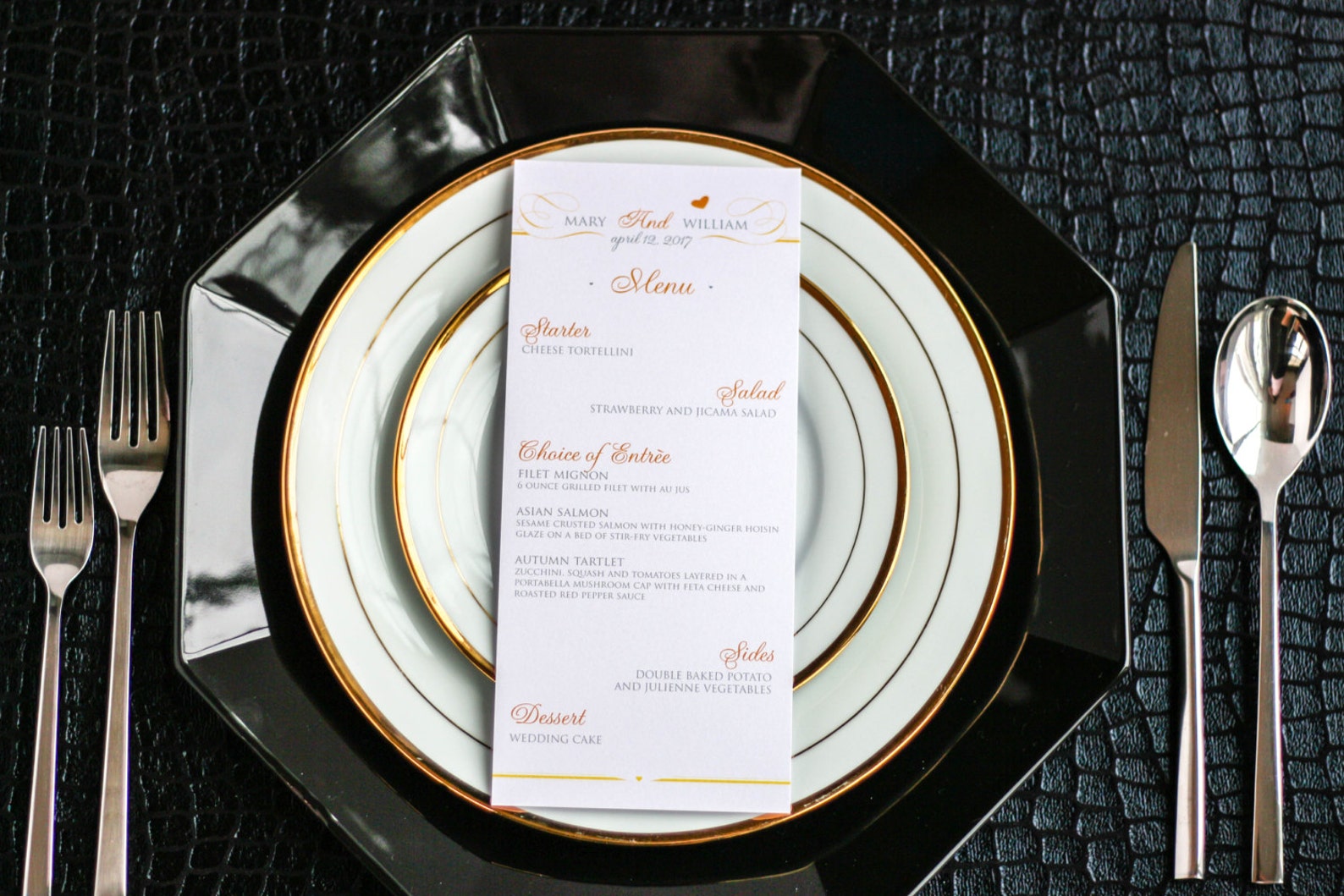 Romantic Wedding, Reception Menu, Dinner Menu, Table Setting, Yellow ...