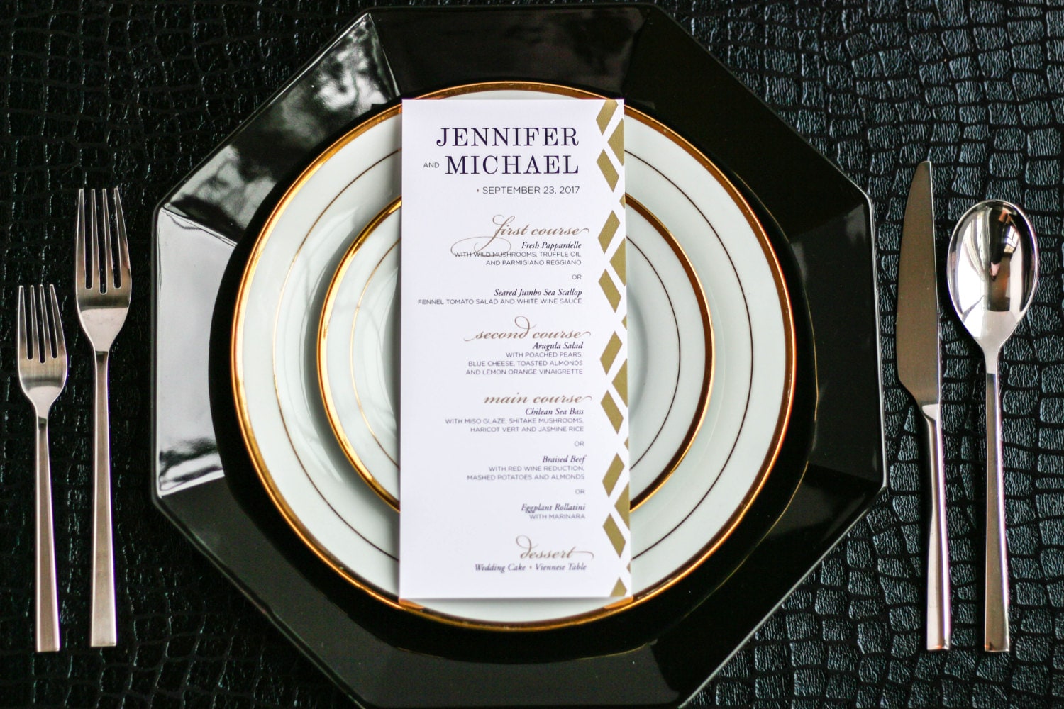 Modern Wedding Menus, Dinner Menu, Geometric Wedding Invitations ...