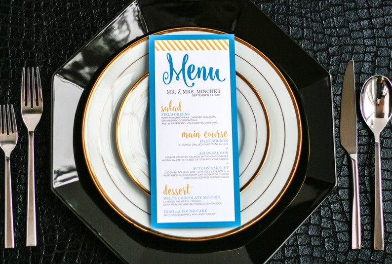 Nautical Wedding Dinner Menus Calligrpahy Stationery Beach - Etsy