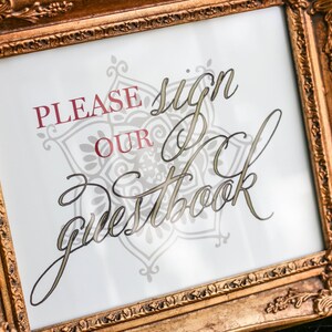 Wedding Guest Book Sign, Indian Reception, Cards and Gifts Sign, Custom ...