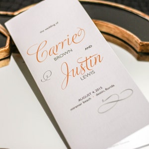 Orange and Grey Wedding, Church Programs, Wedding Programs, Special ...