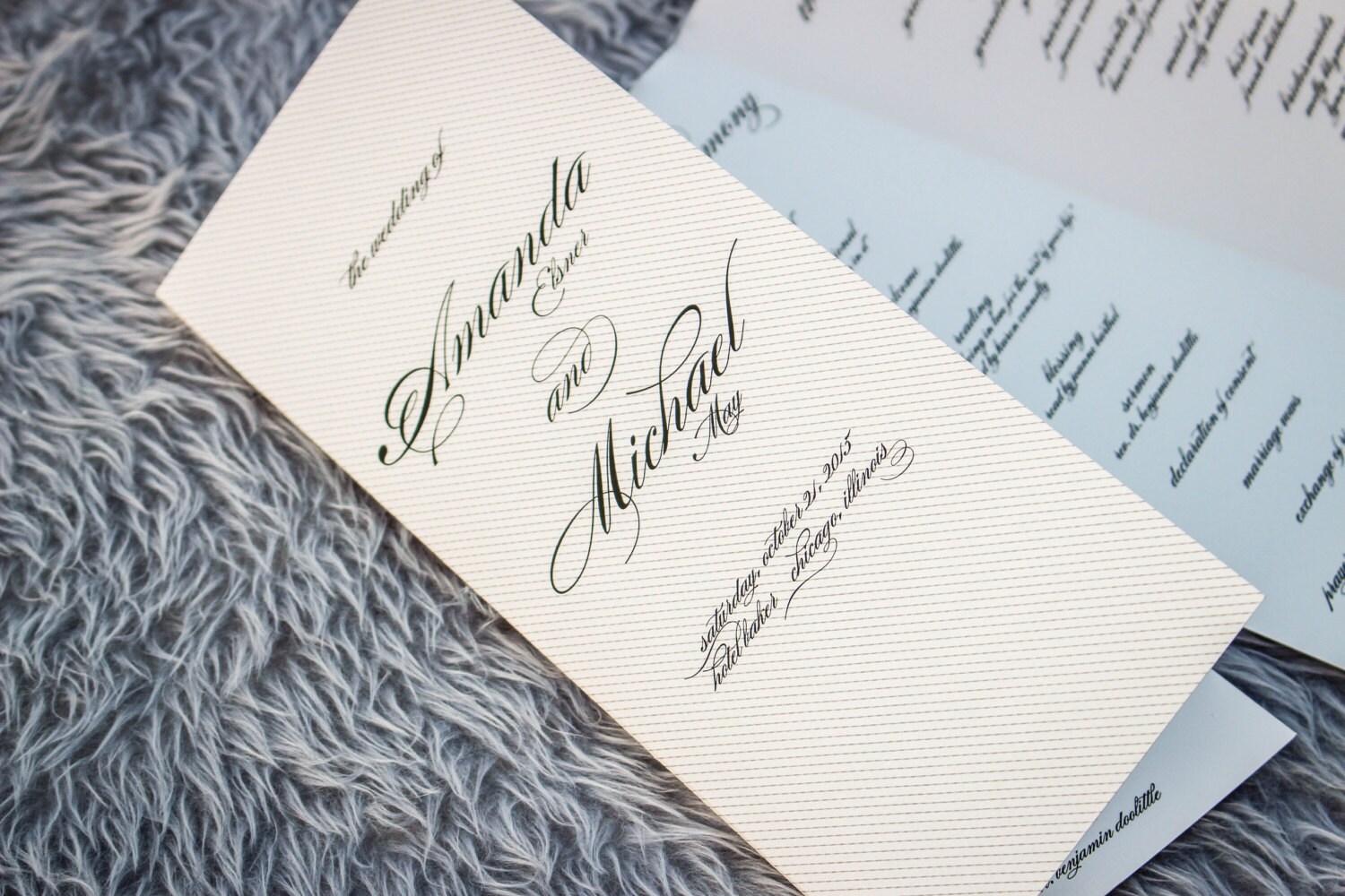 Elegant Wedding Programs Calligraphy Programs Black Tie | Etsy