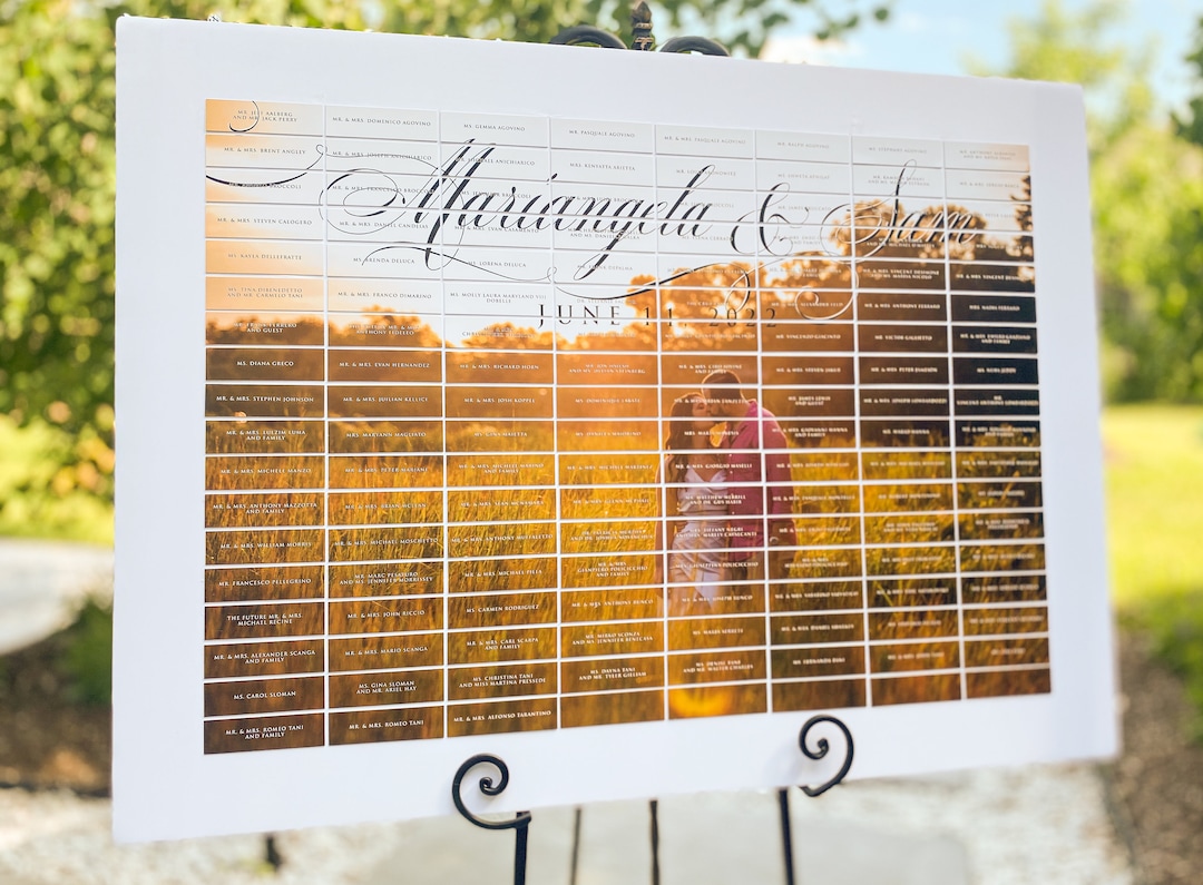 Luxurious Romantic Wedding Seating Display, Unique Place Cards, Photo ...