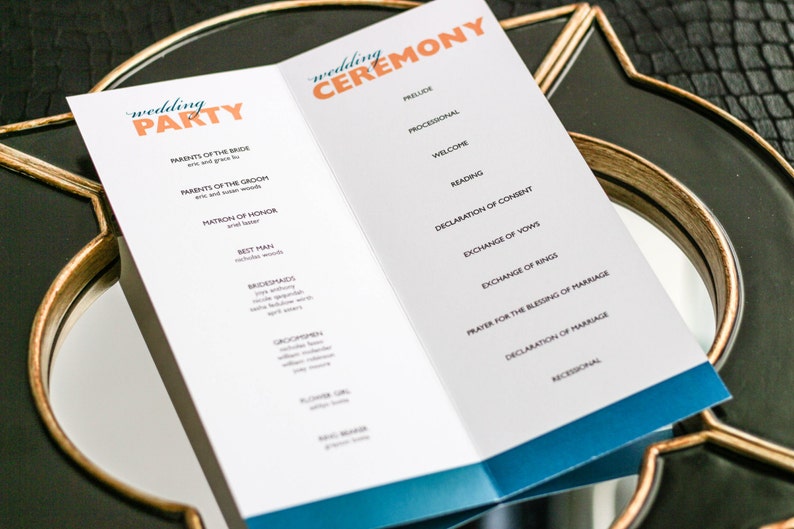 Ceremony Programs Folded Booklet Programs Modern Mitzvah | Etsy