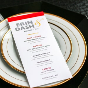 Modern Wedding Menus, Simple Wedding Stationery, Striped Menus ...