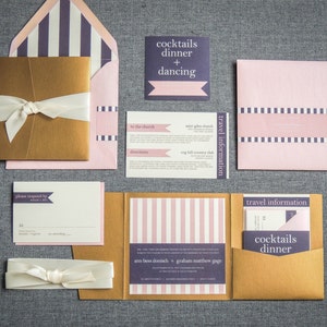 Preppy Wedding Invitations, Printed Wedding Invitations, Pink and ...
