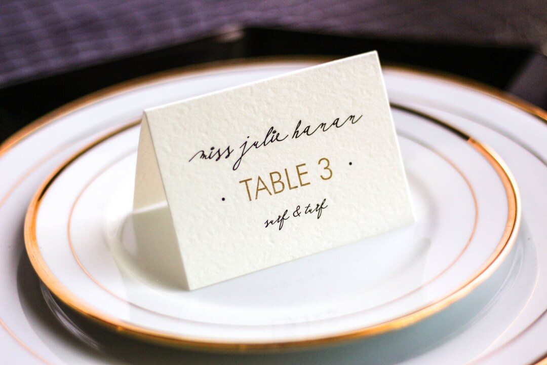 Place Setting Cards, Wedding Reception Table Settings, Calligraphy ...