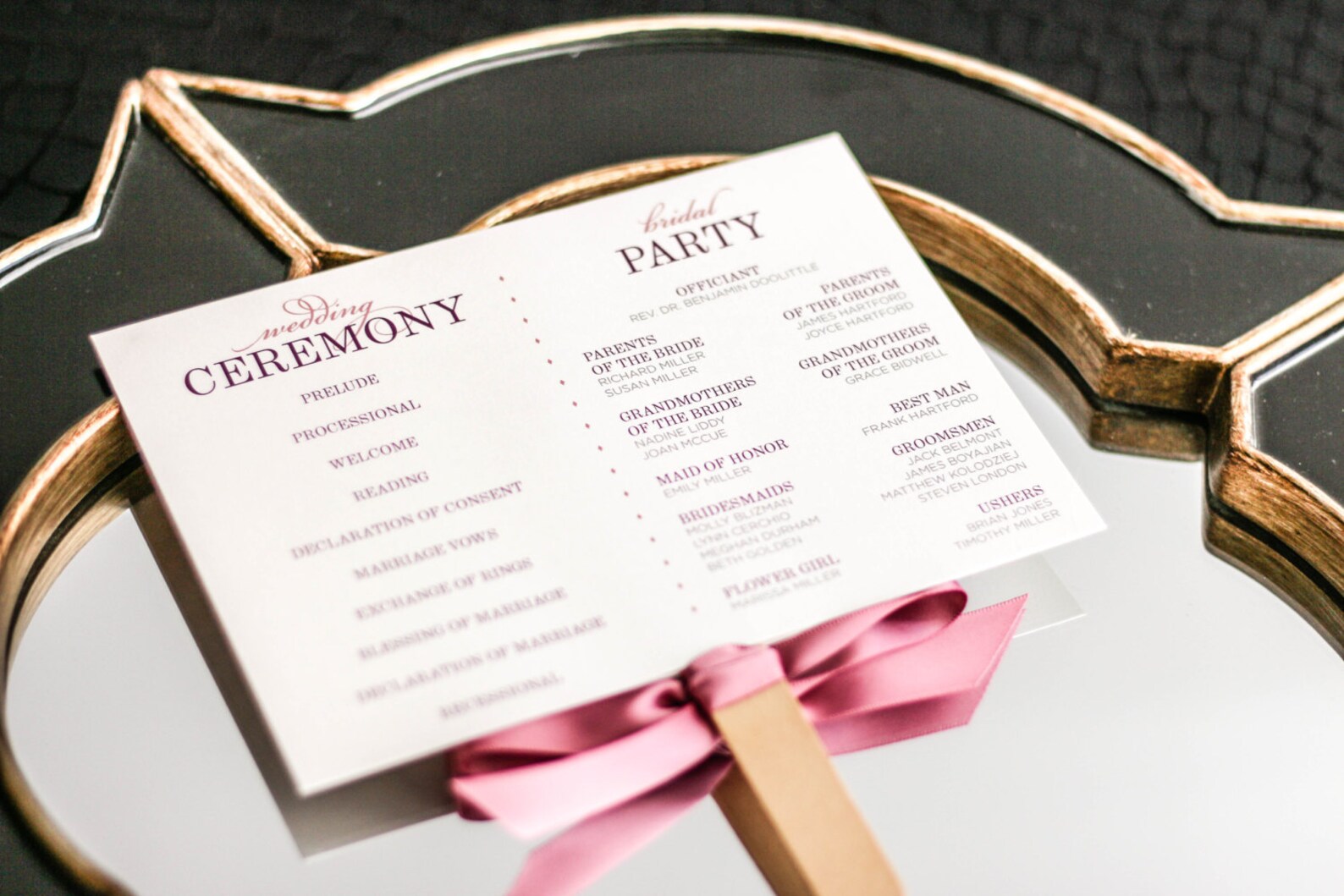 Blush Pink Ceremony Programs, Rose Fan Programs, Classic Destination ...