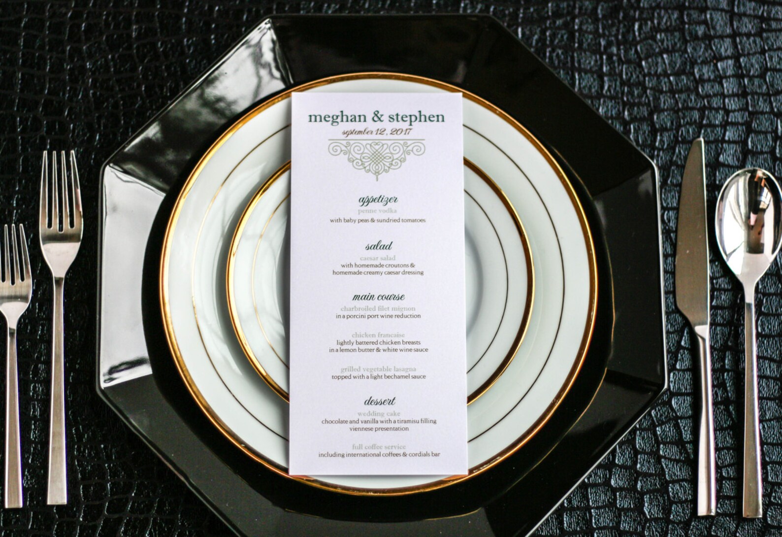 Reception Dinner Wedding Menus Table Menus Traditional | Etsy