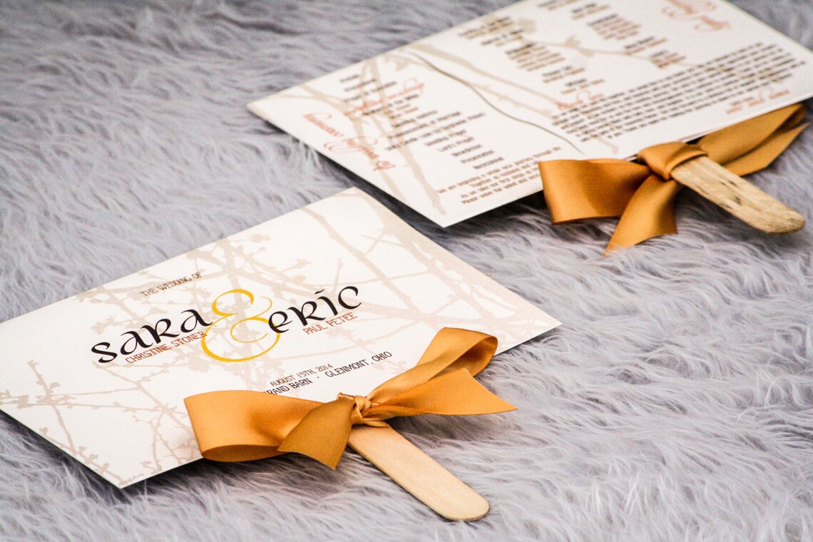 Rustic Wedding Programs Fan Programs Destination Ceremony | Etsy