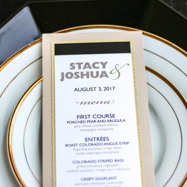 Black Tie Menu - Etsy