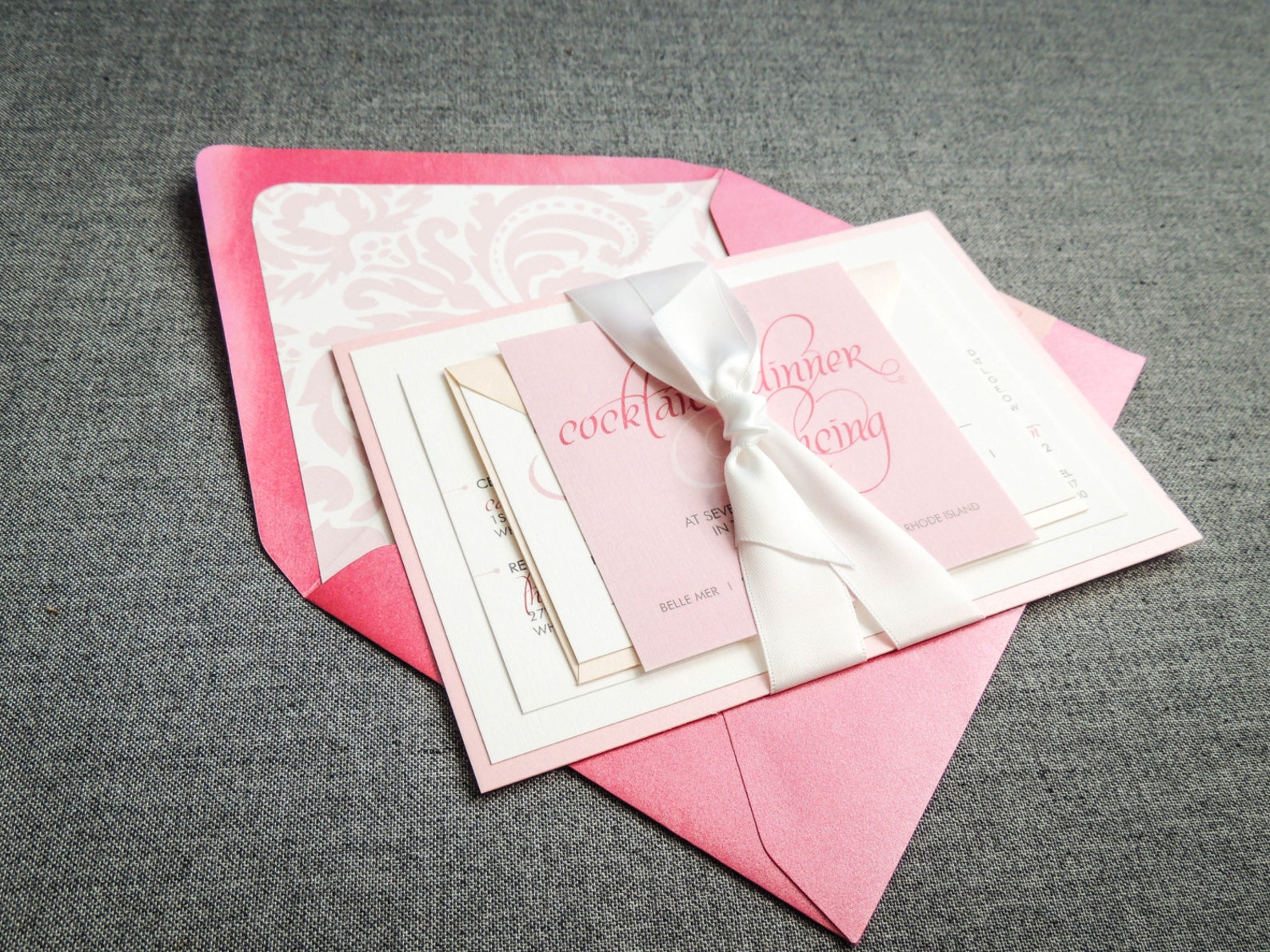 Baby Shower Invitation Ribbon Wedding Invitations Pink Party - Etsy