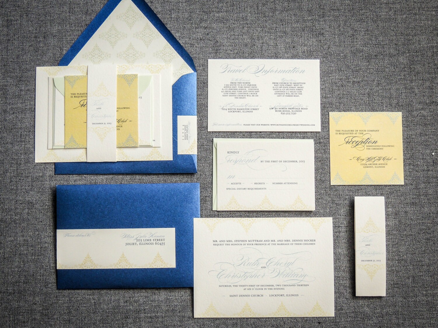 Yellow and Blue Wedding Invitations Beach Wedding Invites | Etsy