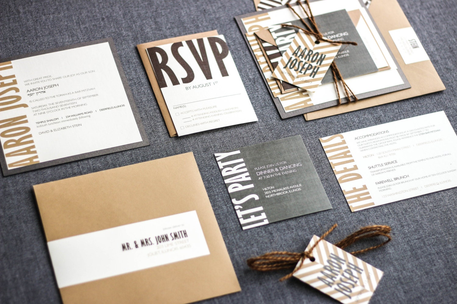 Modern Invitations Industrial Wedding Invitations Bar | Etsy