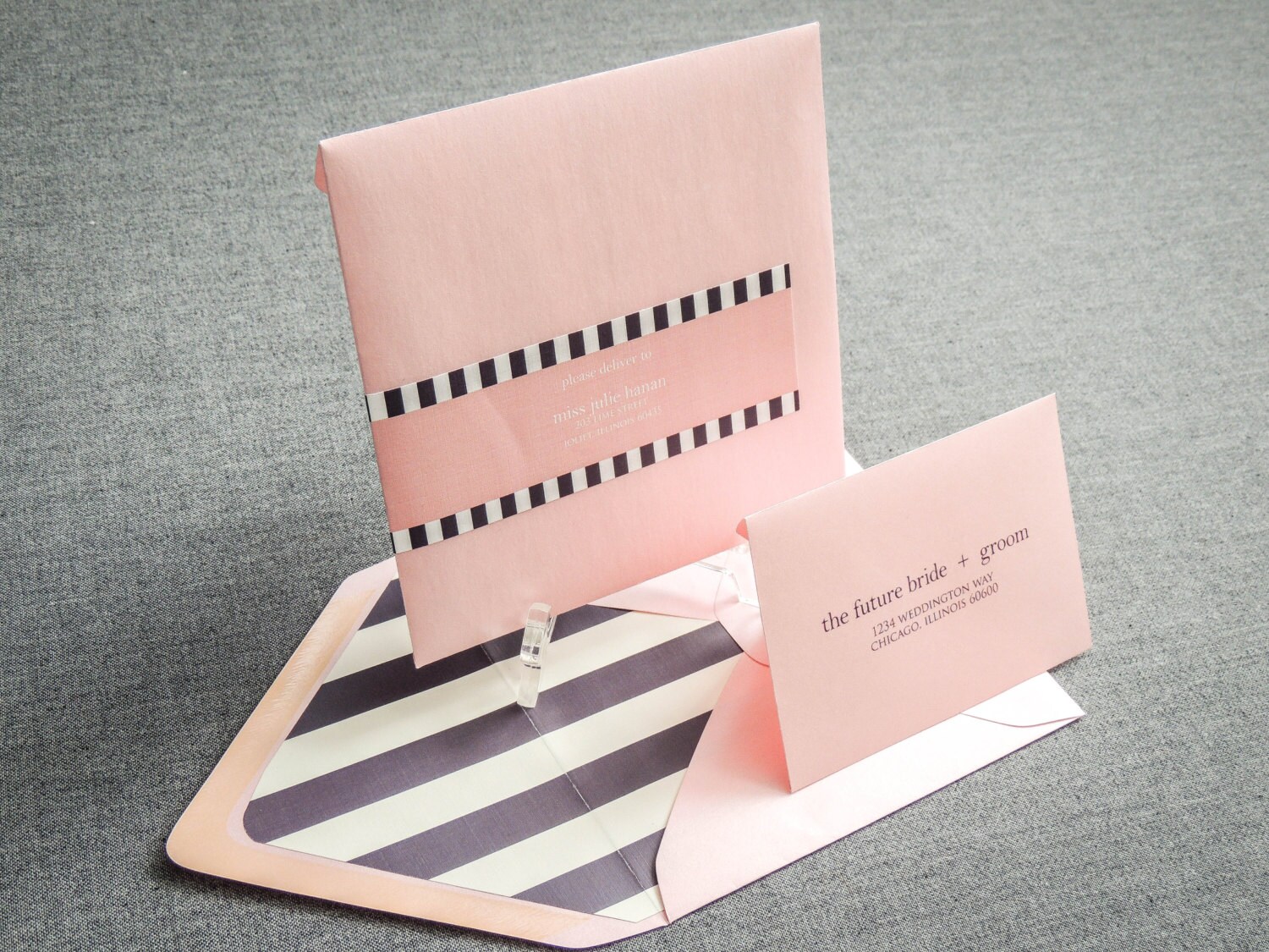 Preppy Wedding Invitations, Printed Wedding Invitations, Pink and ...