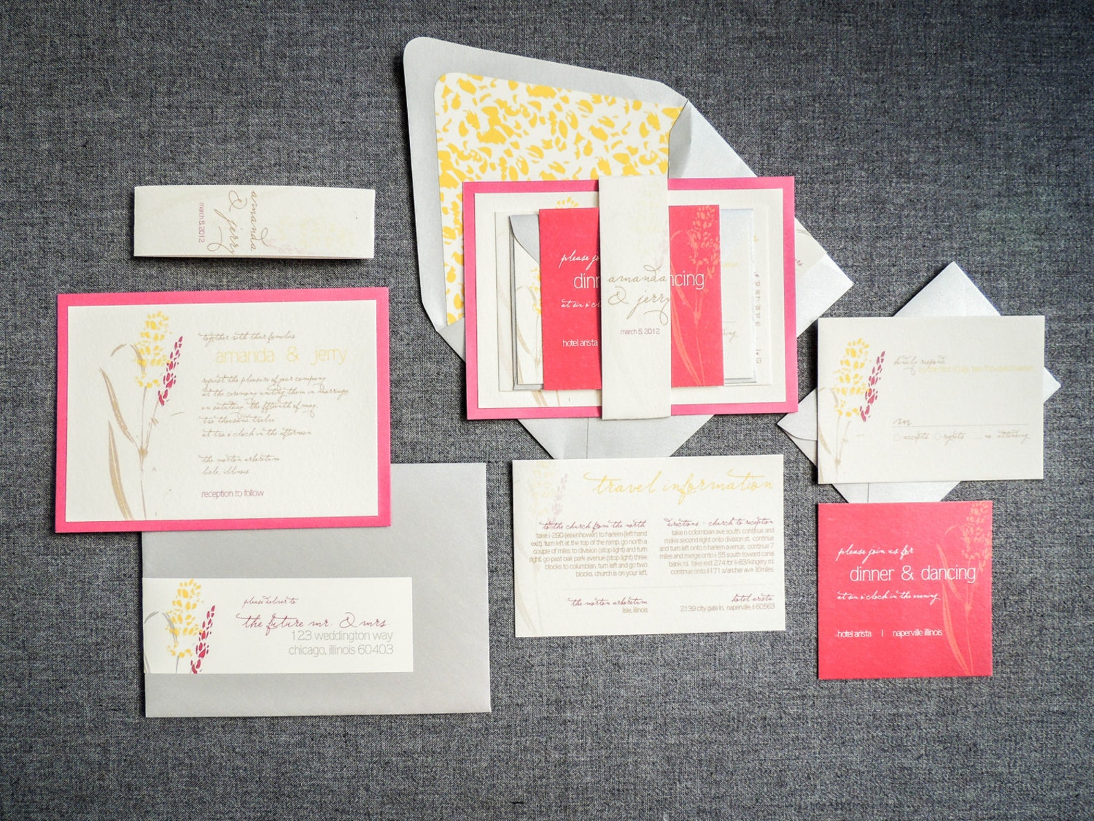 Pink and Silver Invitations, Pink Floral Wedding, Summer Rustic ...