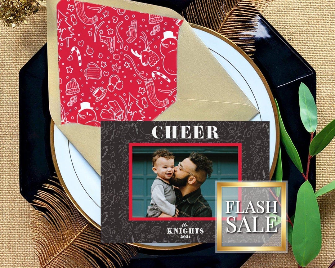 Custom Christmas Cheer Cards With Photo: Personalized Holiday Greetings ...