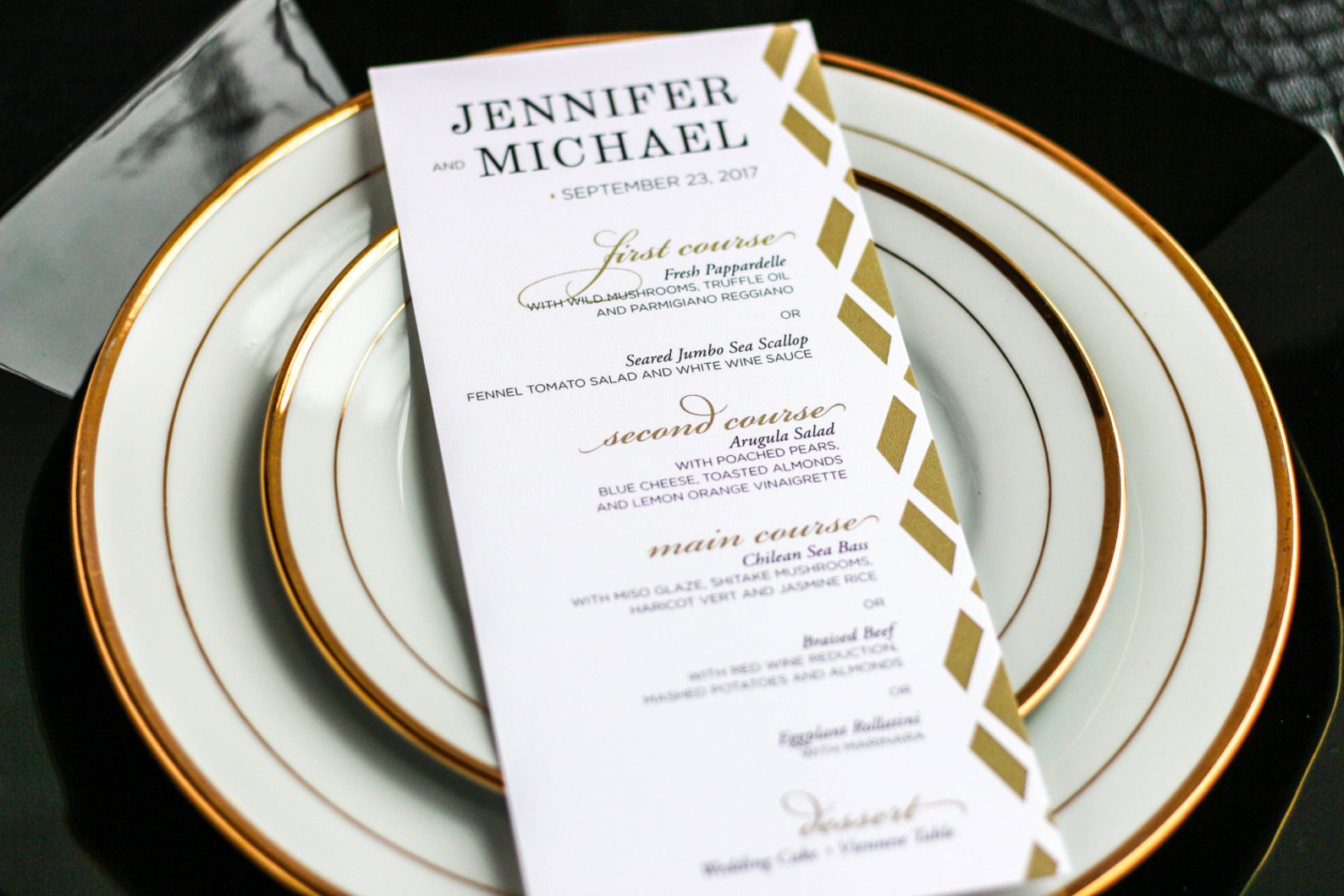 Modern Wedding Menus Dinner Menu Geometric Wedding - Etsy