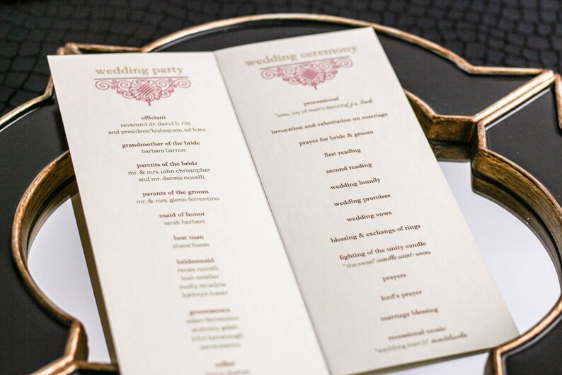 Vintage Wedding Programs Indian Wedding Wedding Ceremony | Etsy