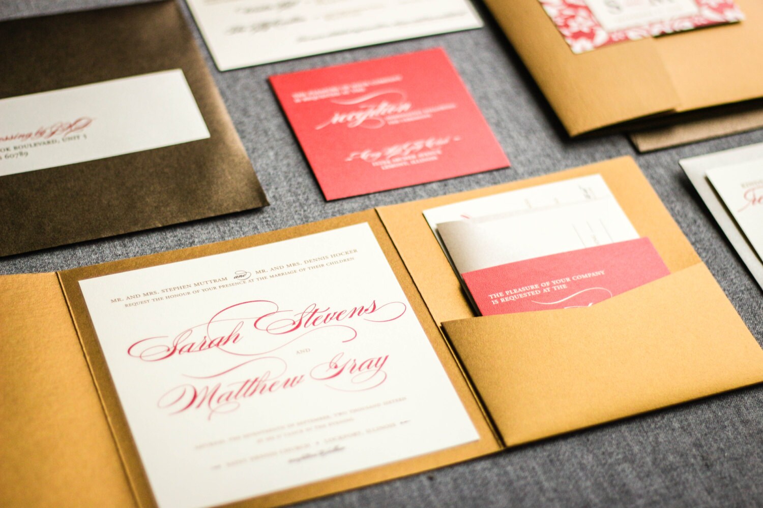 Rustic Wedding Invitation Printed Pocketfold Invitations | Etsy