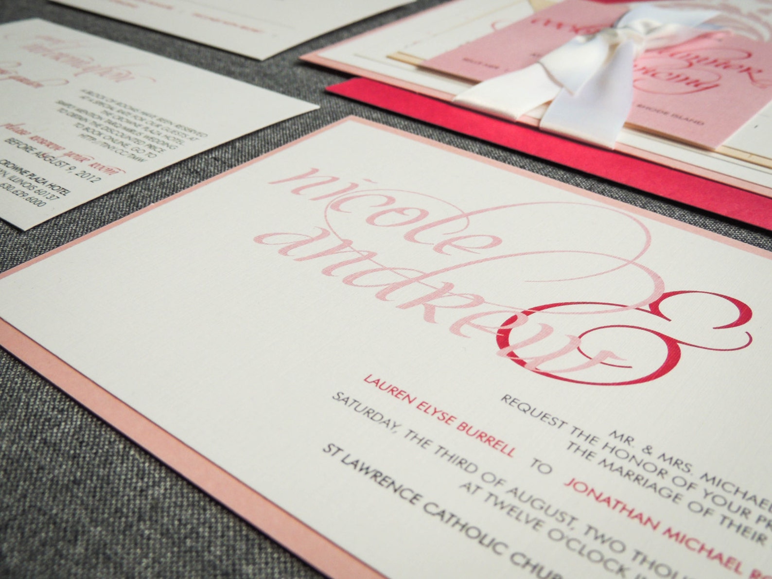 Baby Shower Invitation Ribbon Wedding Invitations Pink Party - Etsy