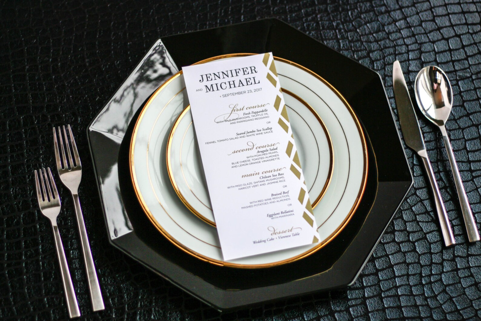 Modern Wedding Menus Dinner Menu Geometric Wedding | Etsy