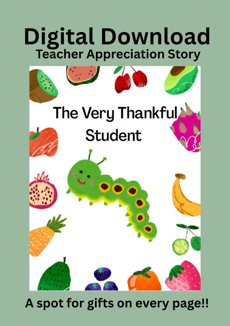 Digital Teacher Appreciation Print, Printable Story Gift, Teacher Week ...