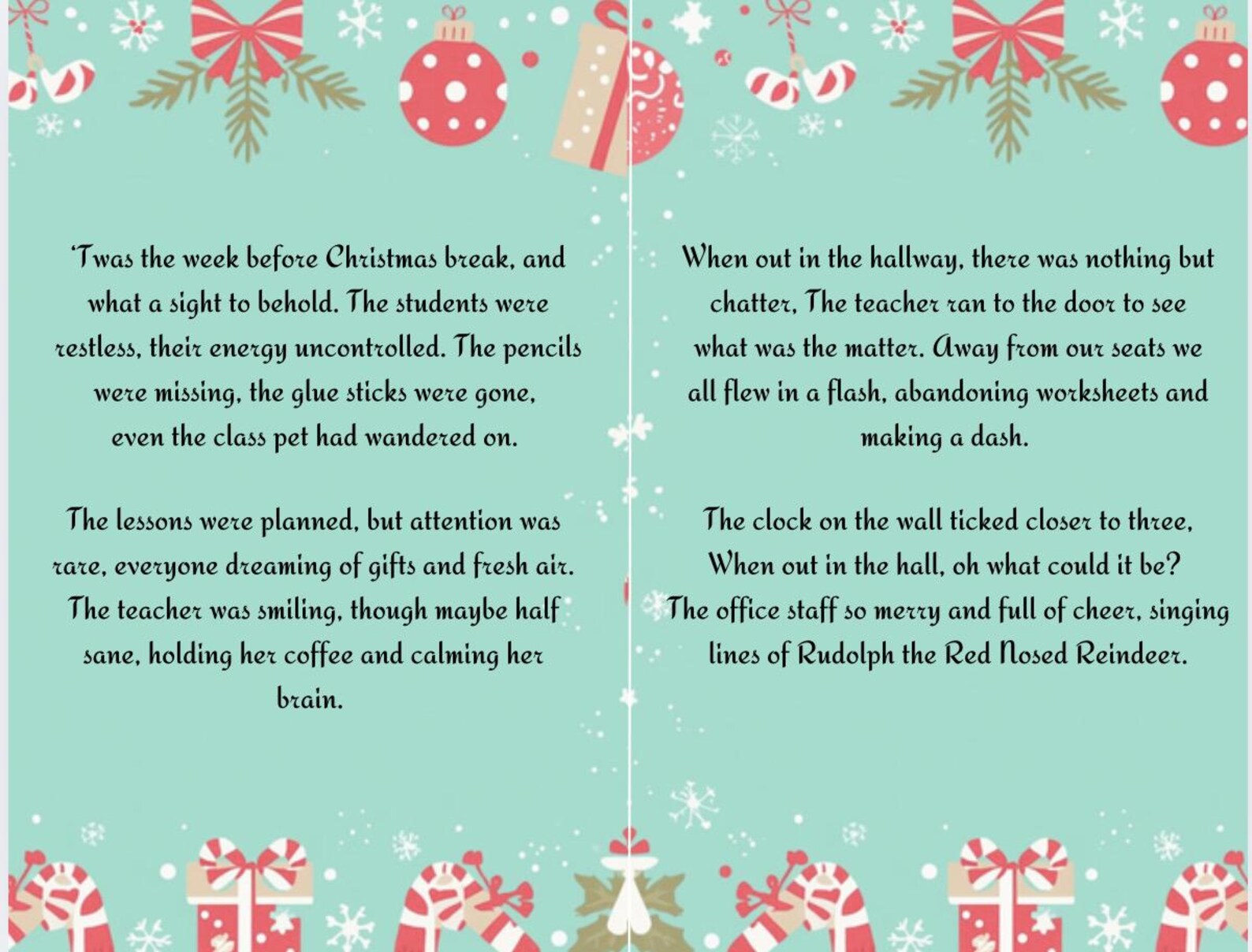 Twas the Week Before Christmas Break Printable Teacher Book| Digital ...