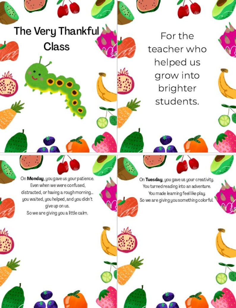 Digital Teacher Appreciation Print, Printable Story Gift, Teacher Week ...