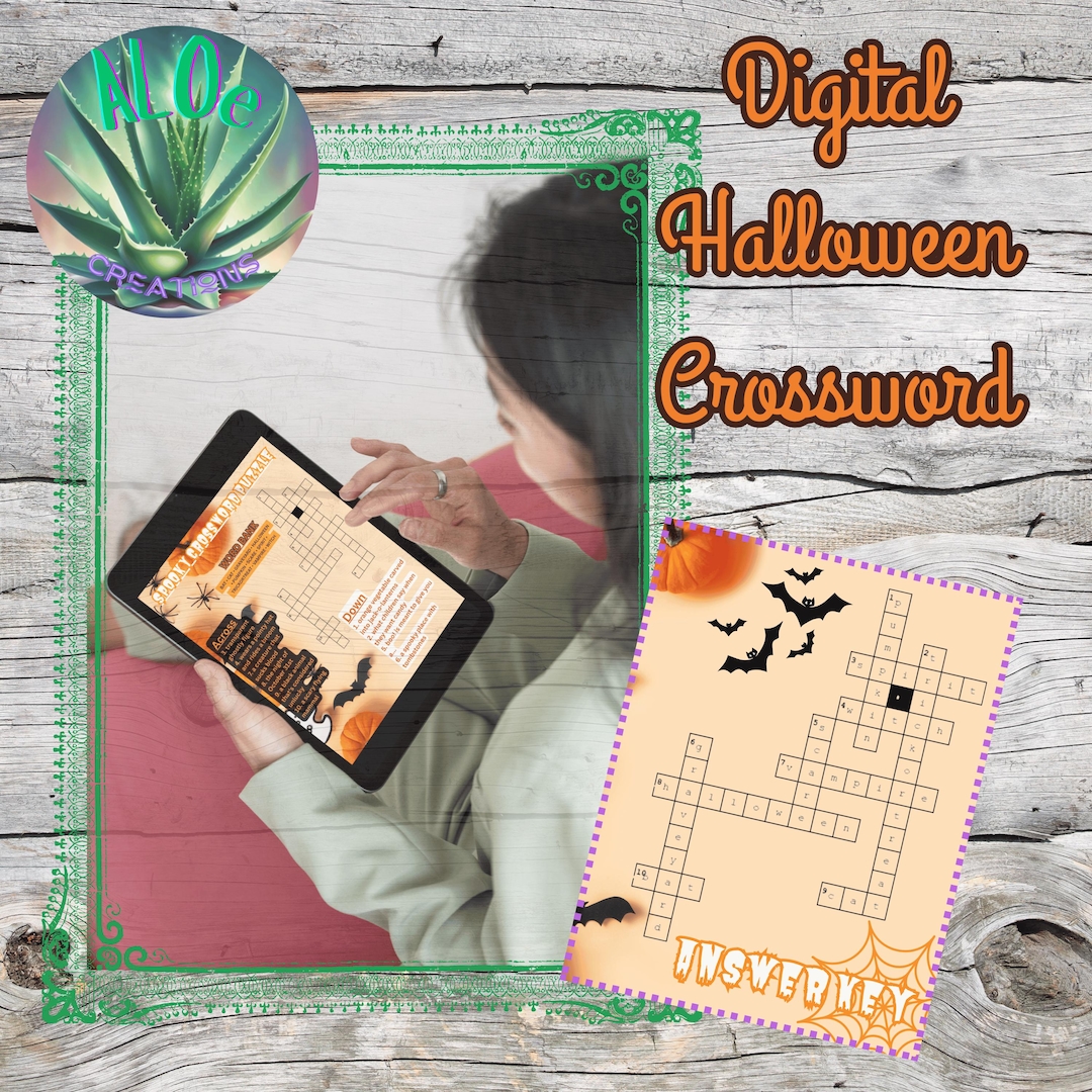 Spooky Halloween Crossword Puzzle: Kids Printable Activity (digital ...