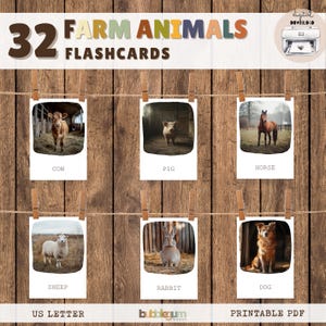 32 Farm Animals Flashcards | Montessori 3-part Cards | Real Pictures ...