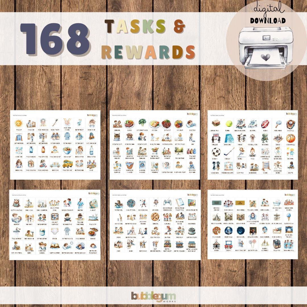 Kids Daily Routine Flip Chart: Visual Schedule & Task Cards (printable ...