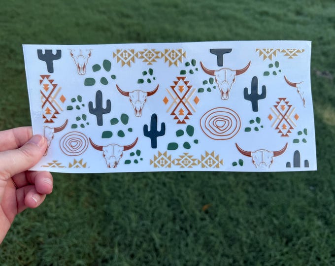 Western Aztec - UVDTF Decal – Ready to Apply Waterproof Sticker for ...